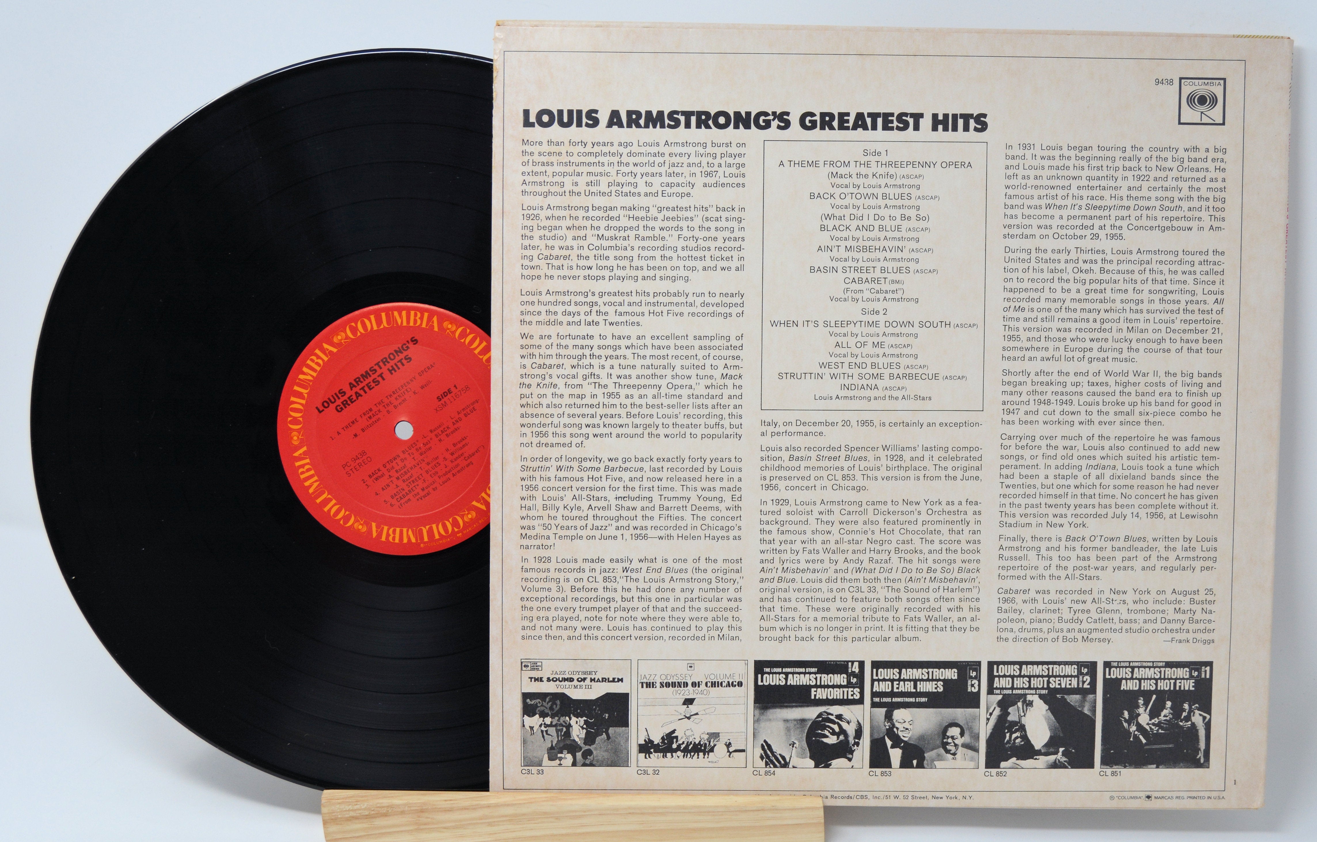 Armstrong, Louis - Greatest Hits, Vinyl Record Album LP, Columbia – Joe ...