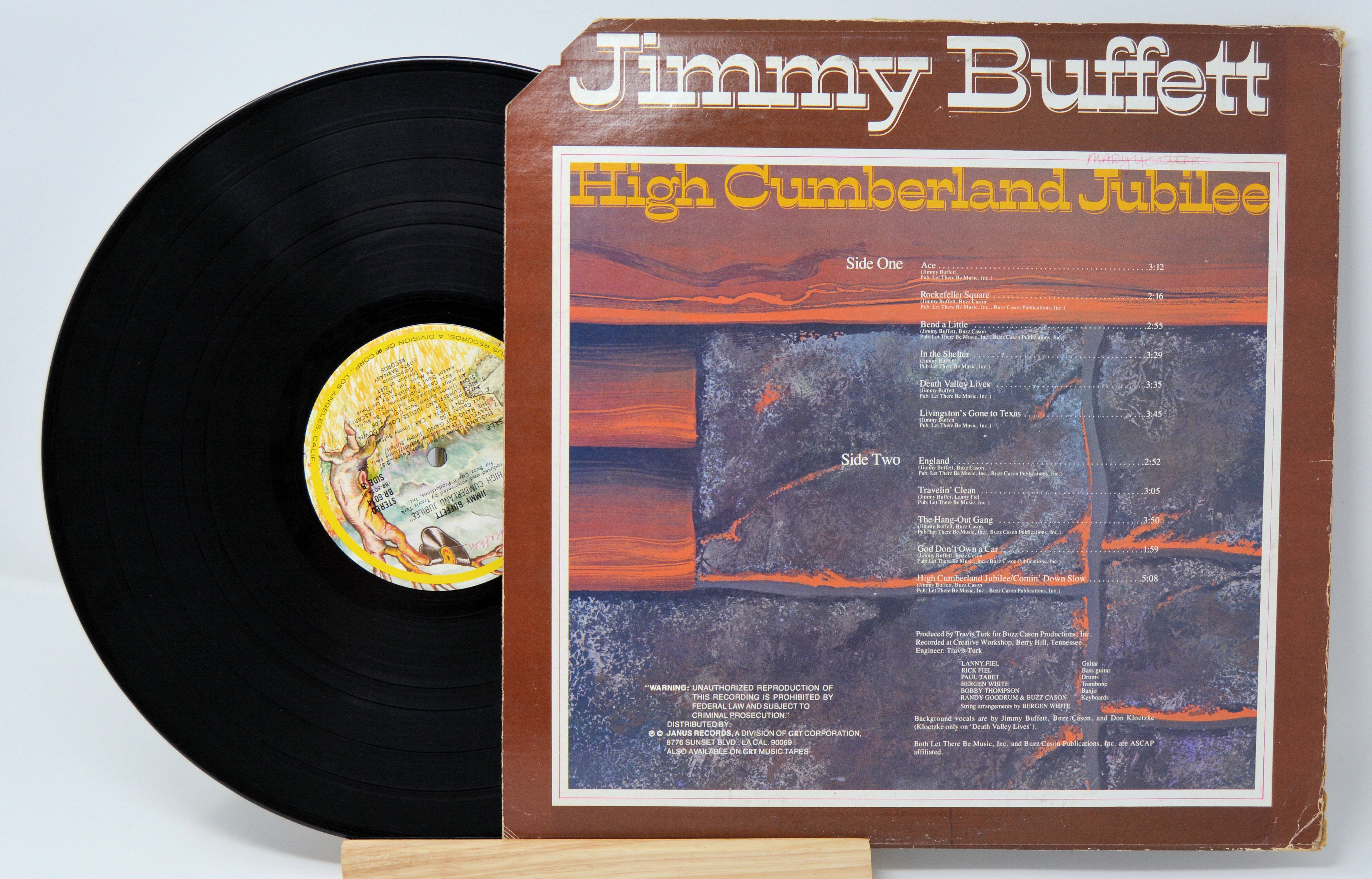 Jimmy Buffett - High Cumberland Jubilee, Vinyl Record Album LP, Janus ...