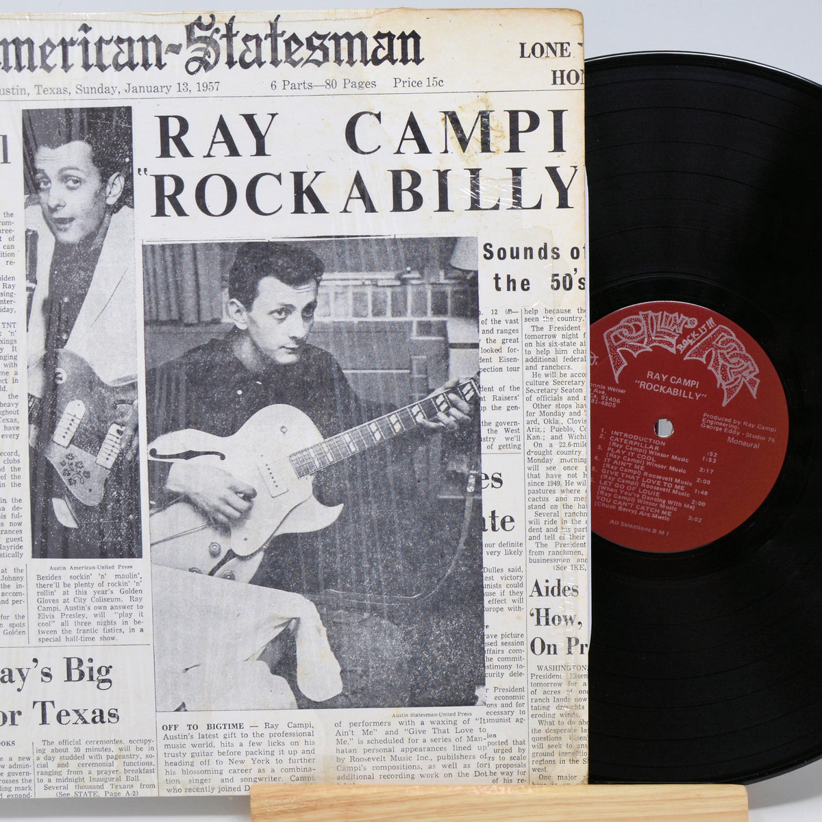 Ray Campi - Rockabilly, Vinyl Record Album LP, Rollin' Rock ‎– LP 001 ...