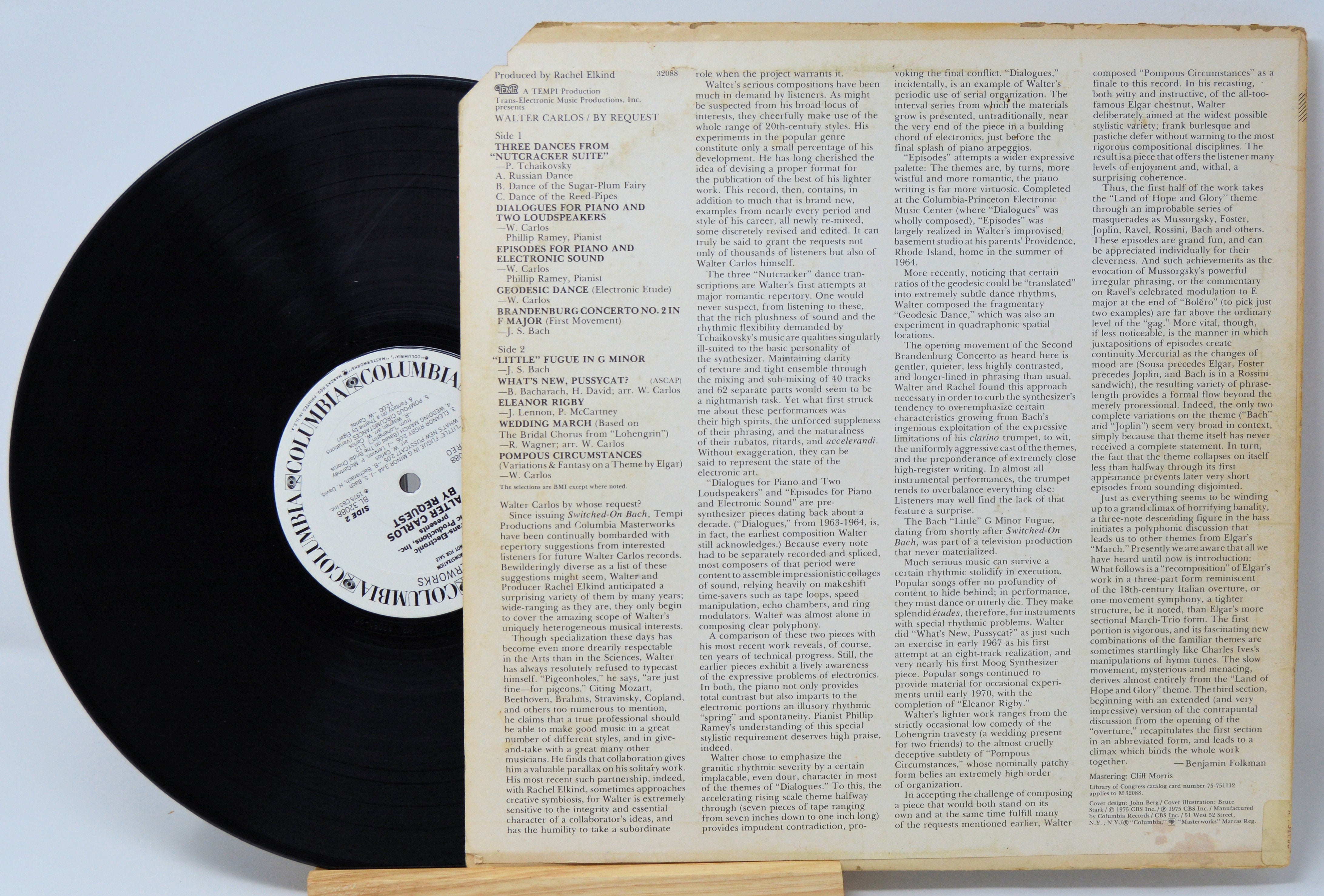 Walter Carlos - By Request, Vinyl Record Album LP, Promo, Wendy – Joe's ...