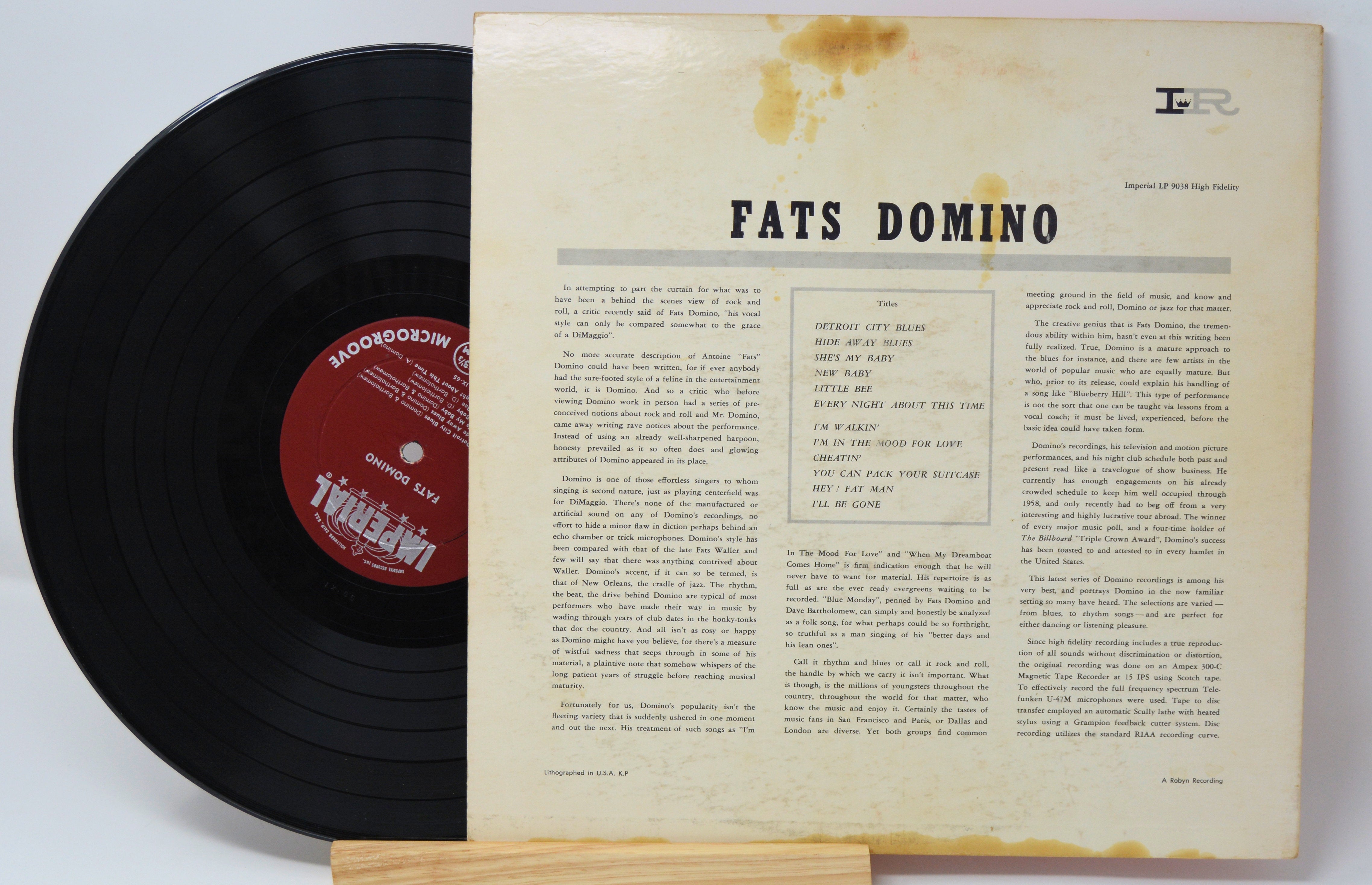 Fats Domino - Here Stands, Vinyl Record Album LP, Imperial LP-9038 ...