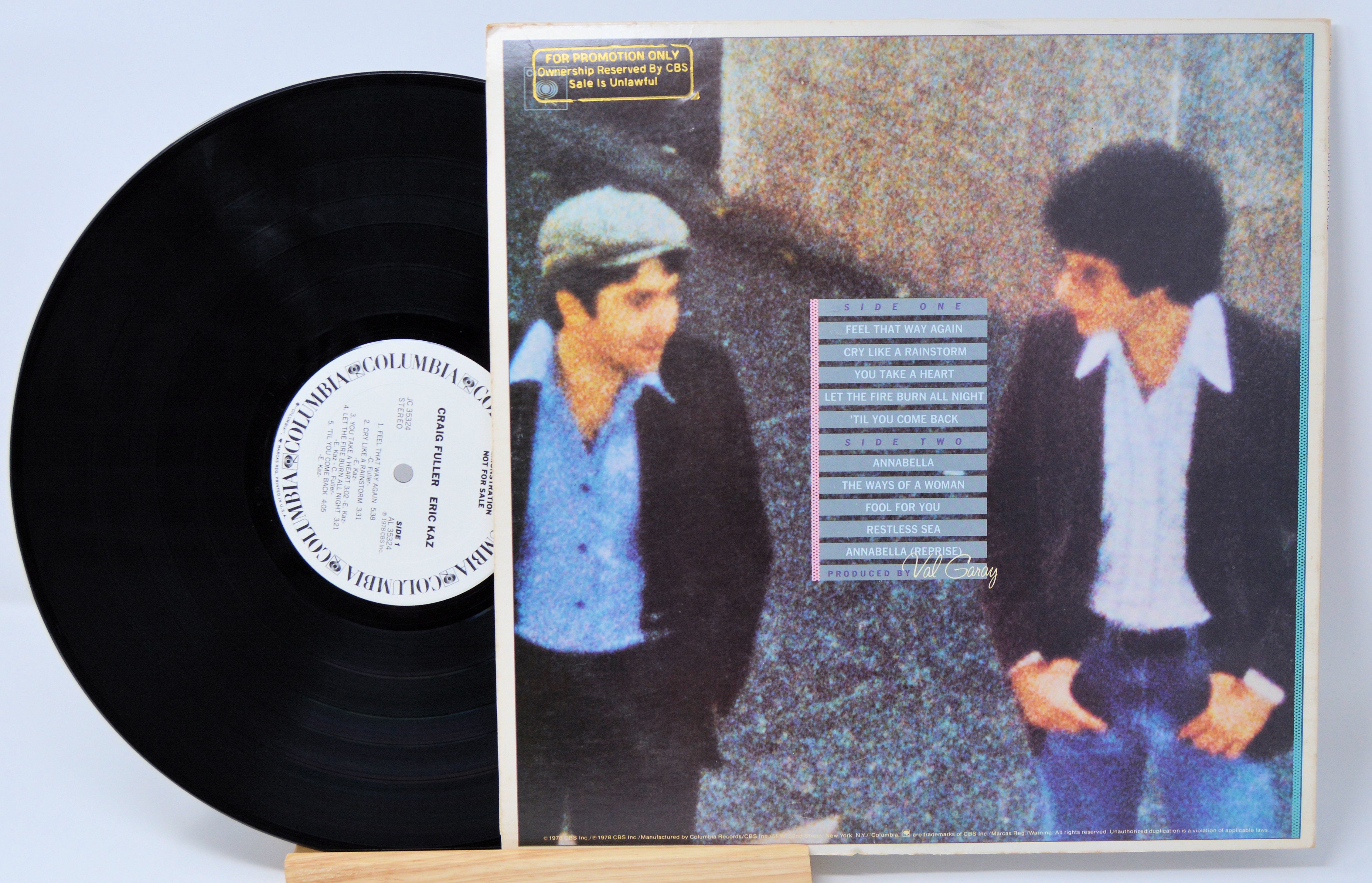 Craig Fuller & Eric Kaz, Vinyl Record Album LP, Promo, Columbia – Joe's ...
