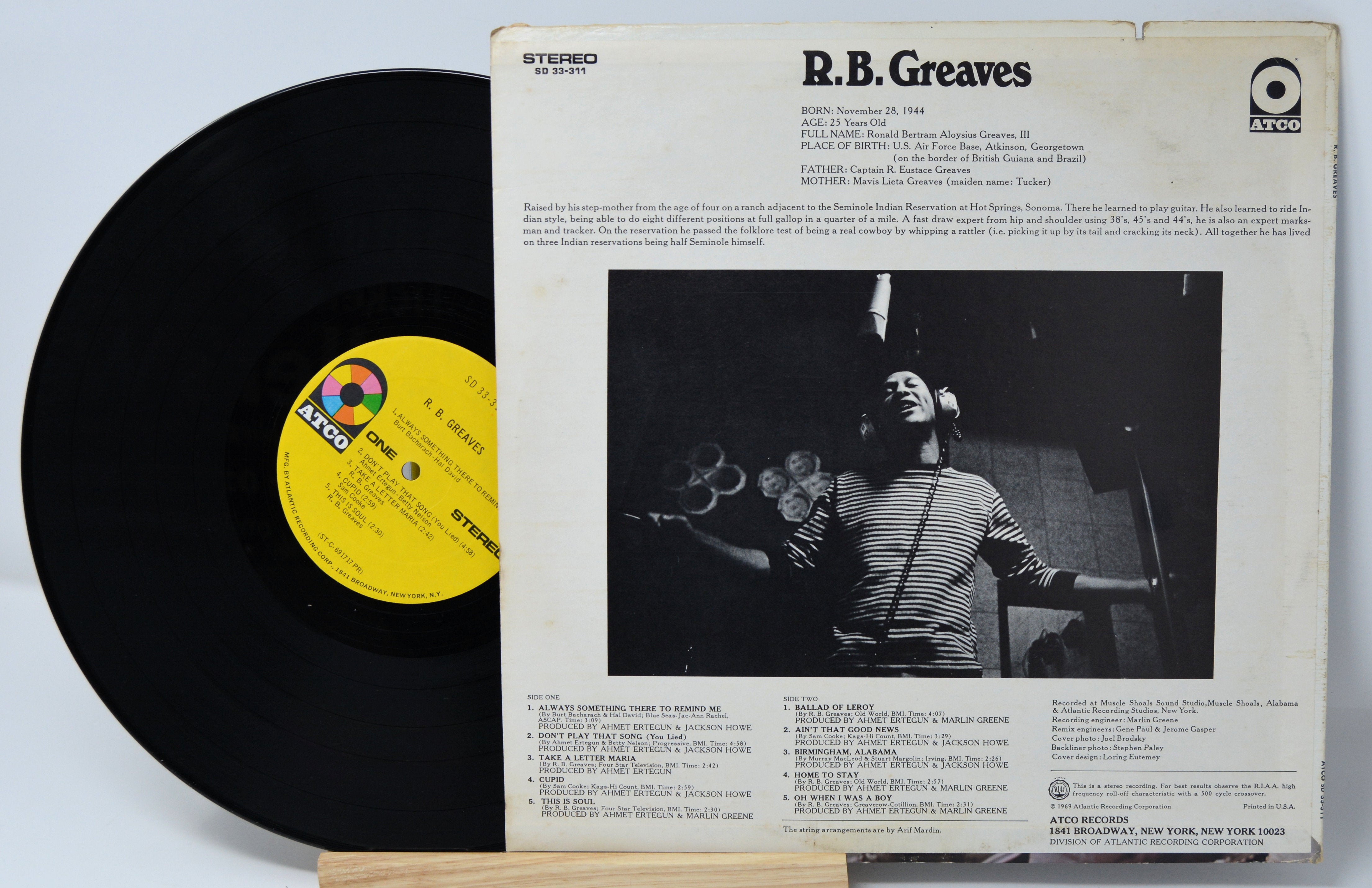 R.B. Greaves - Self Titled, Vinyl Record Album LP, ATCO SD 33-311 – Joe ...