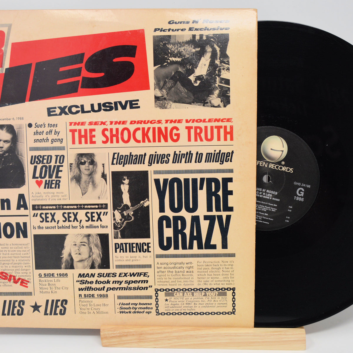 Guns N Roses - G N' R Lies, Vinyl Record Album LP, Patience, Axl – Joe ...