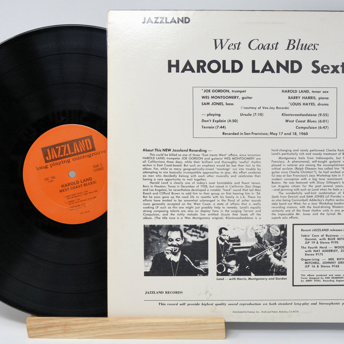 Harold Land, West Coast Blues!, Vinyl Record Album LP, OJC-146 – Joe's ...
