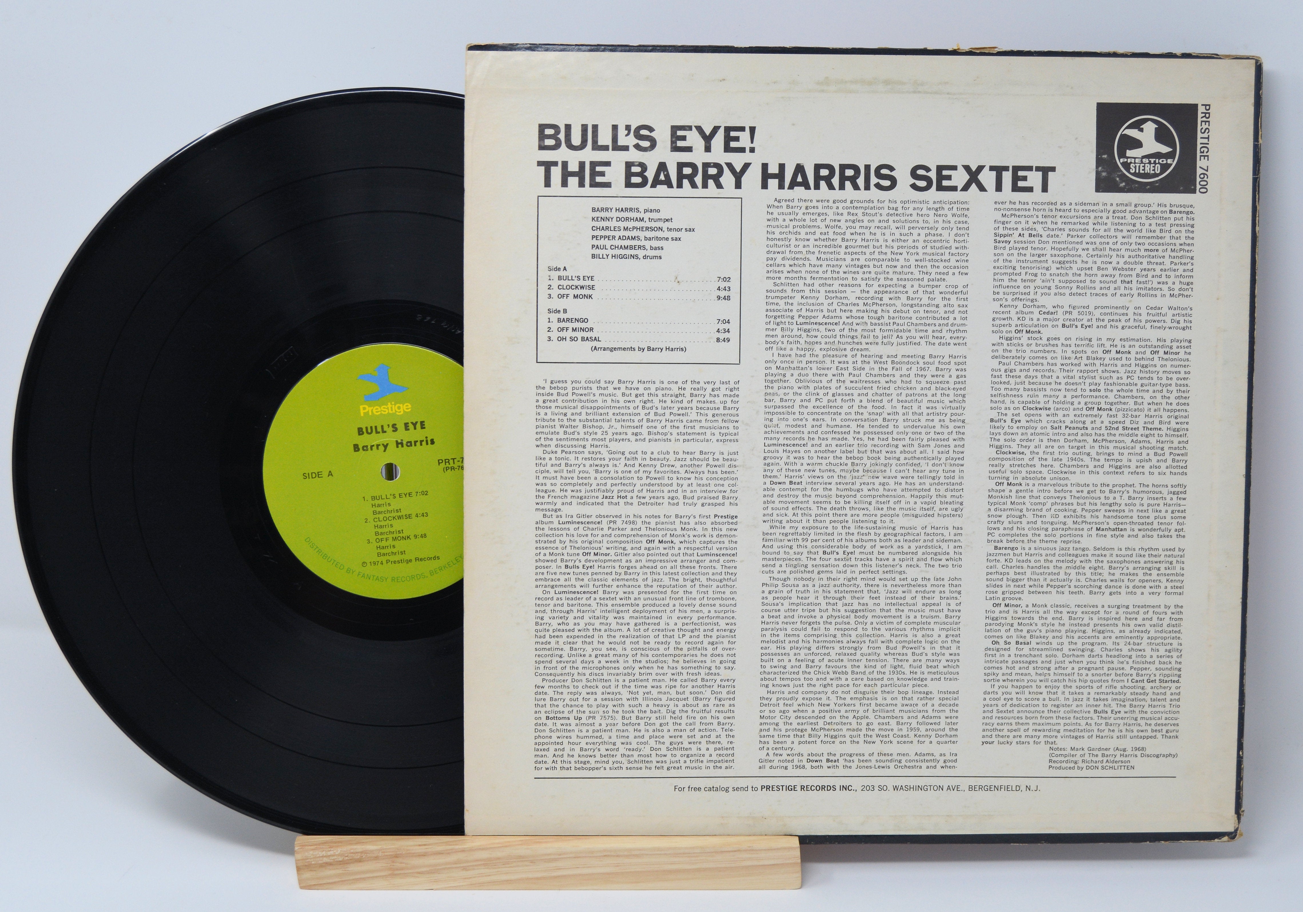 Barry Harris - Bull's Eye!, Vinyl Record Album LP, Prestige, PR 7600 ...