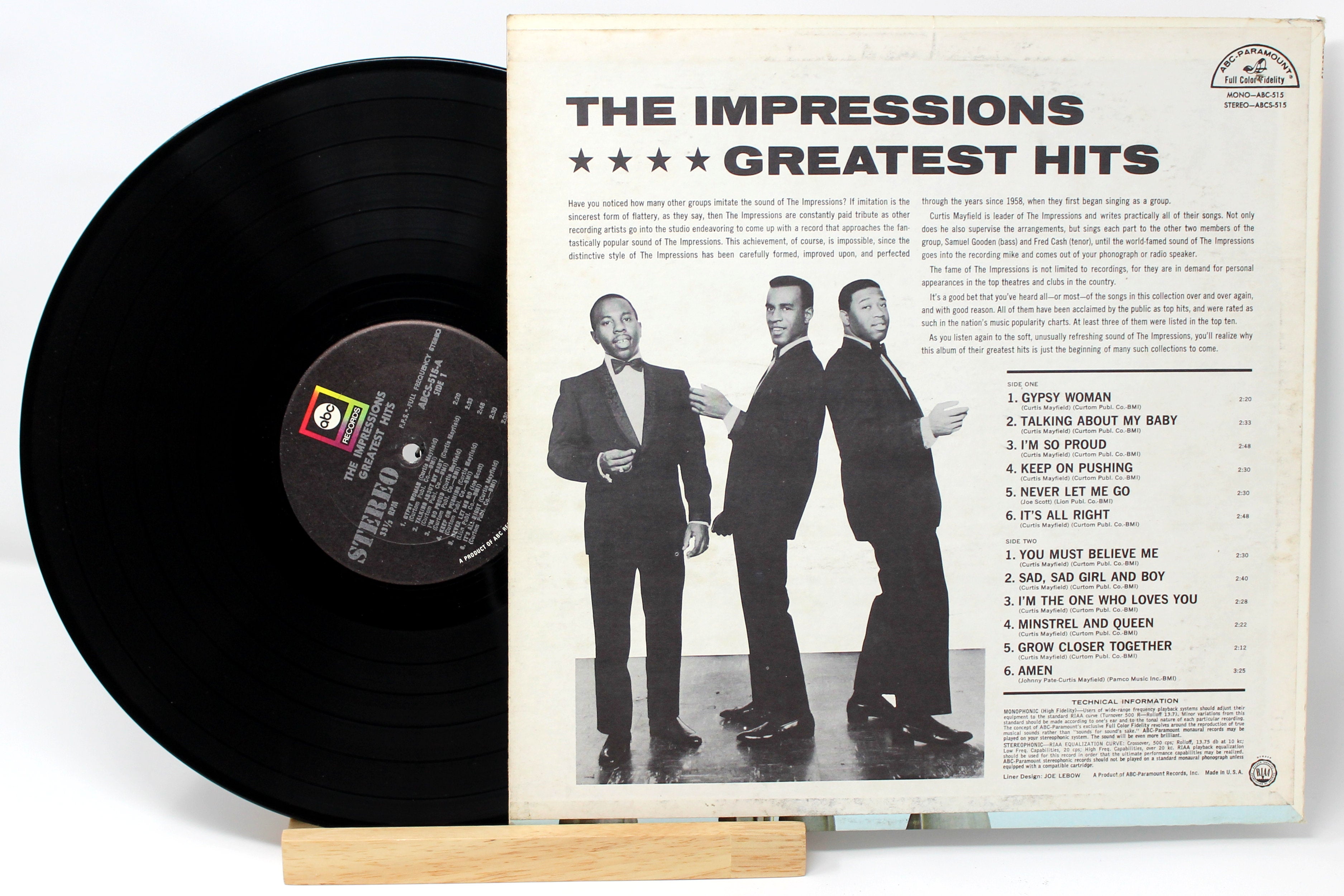 Impressions - Greatest Hits, Vinyl Record Album LP, ABC Paramount – Joe ...