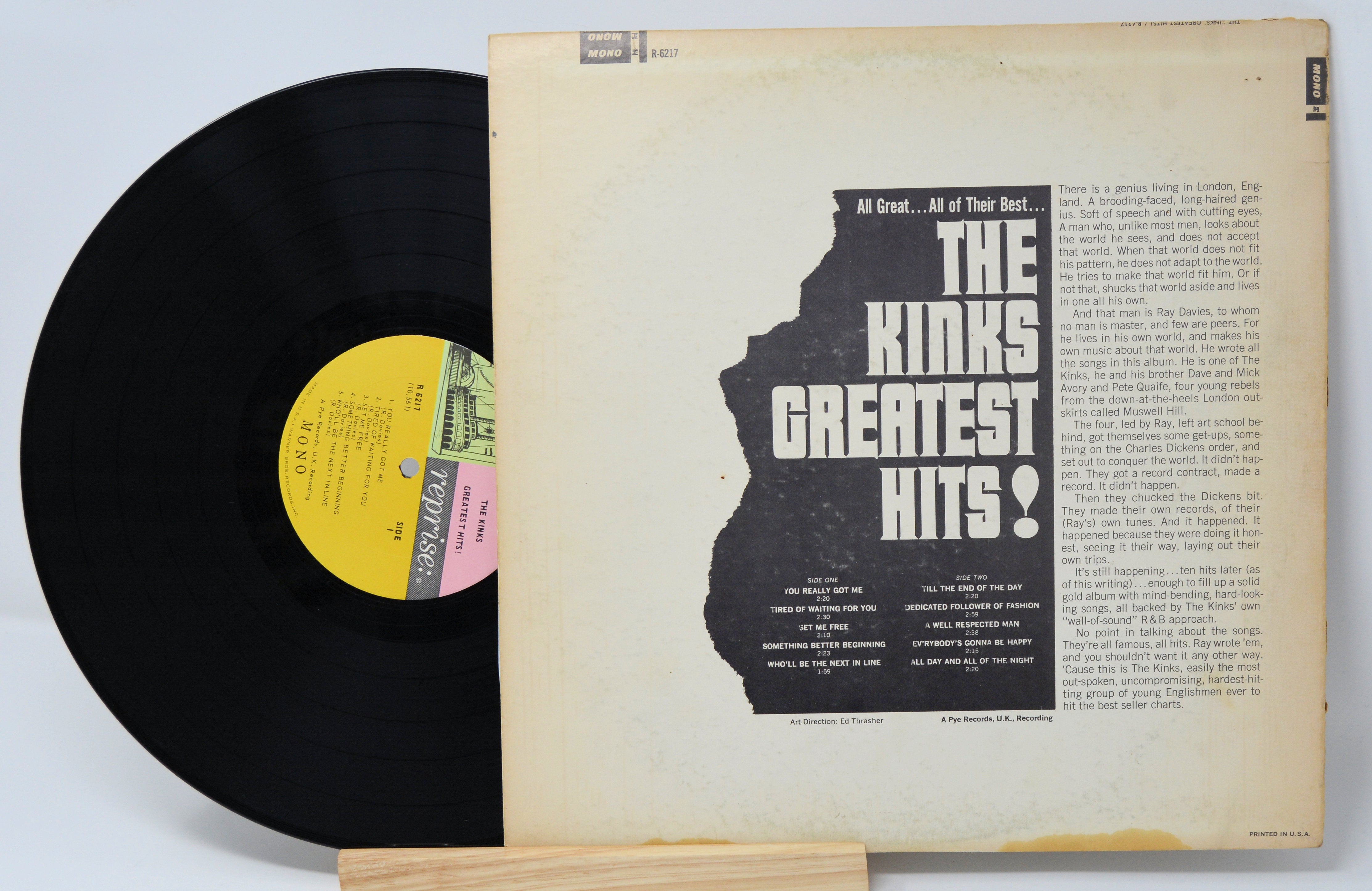 The Kinks - Greatest Hits!, Vinyl Record Album LP, Reprise 6217 MONO ...
