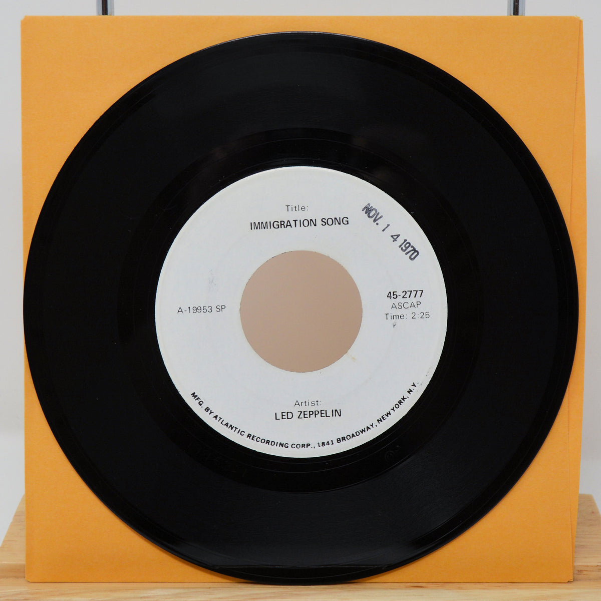 Led Zeppelin - Immigration Song, 45 RPM, PROMO, Rare, 1970 – Joe's Albums