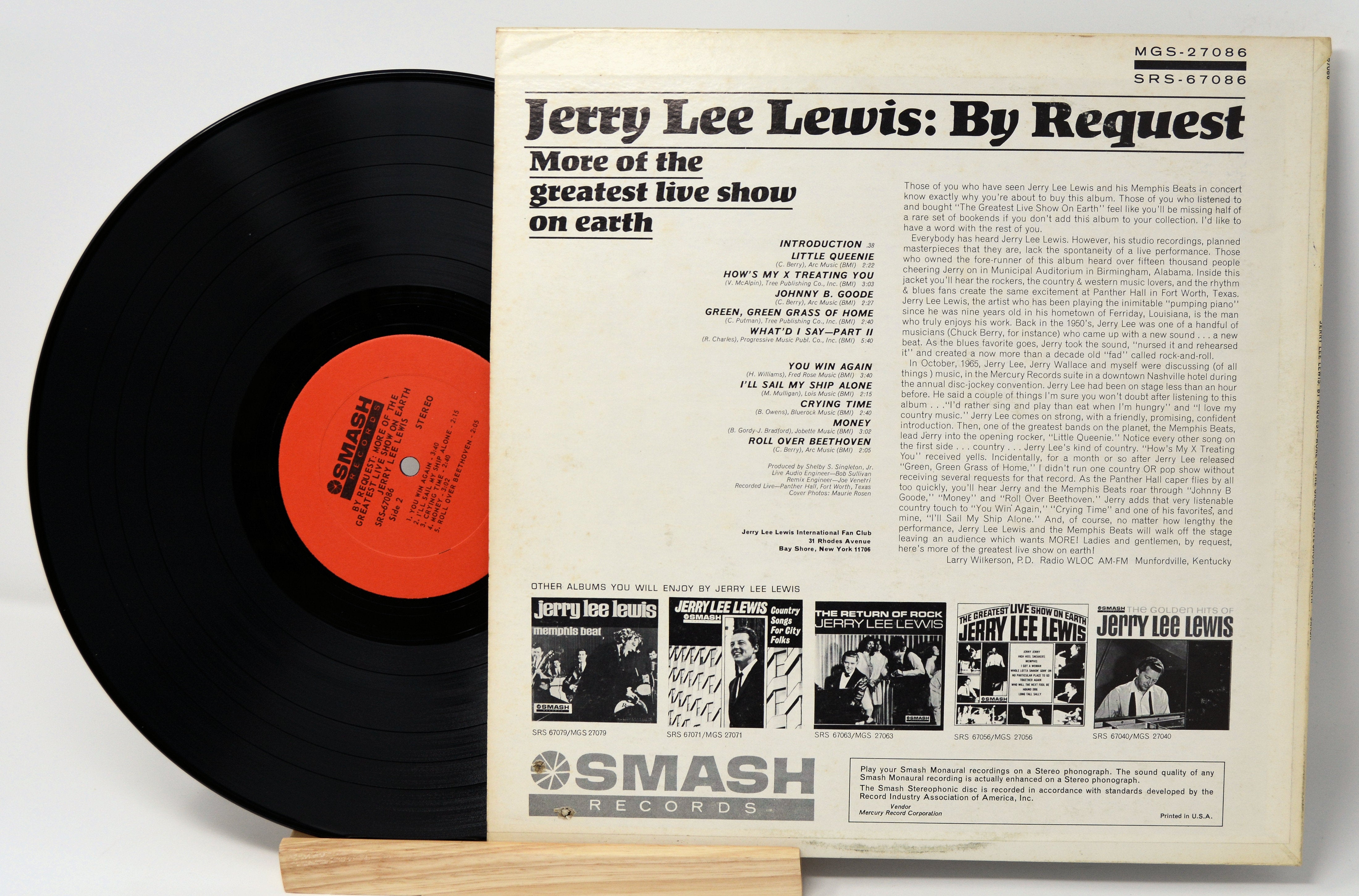 Lewis, Jerry Lee - By Request, Vinyl Record Album LP, Smash Records ...