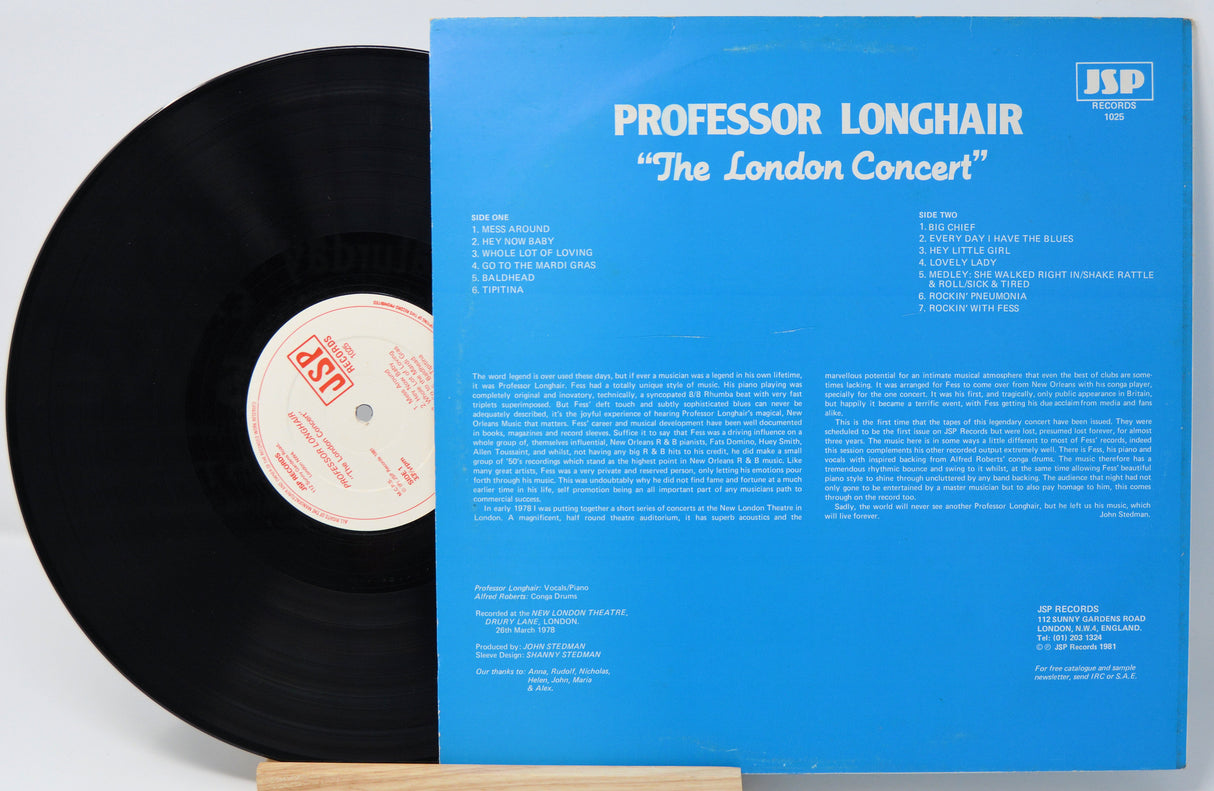 Professor Longhair - The London Concert, Vinyl Record Album LP – Joe's ...