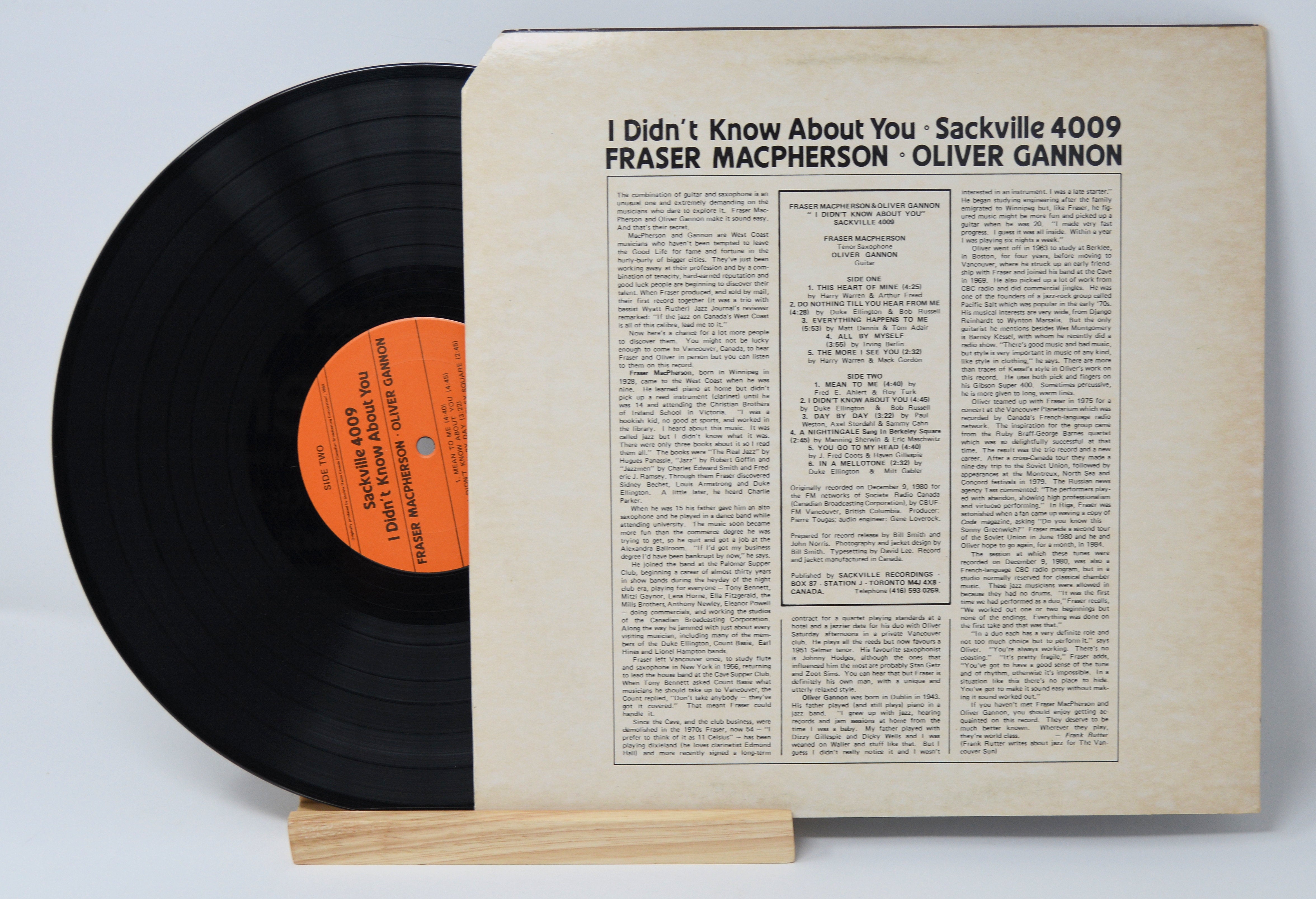 Fraser Macpherson - I Didn't Know About You, Vinyl Record Album LP ...