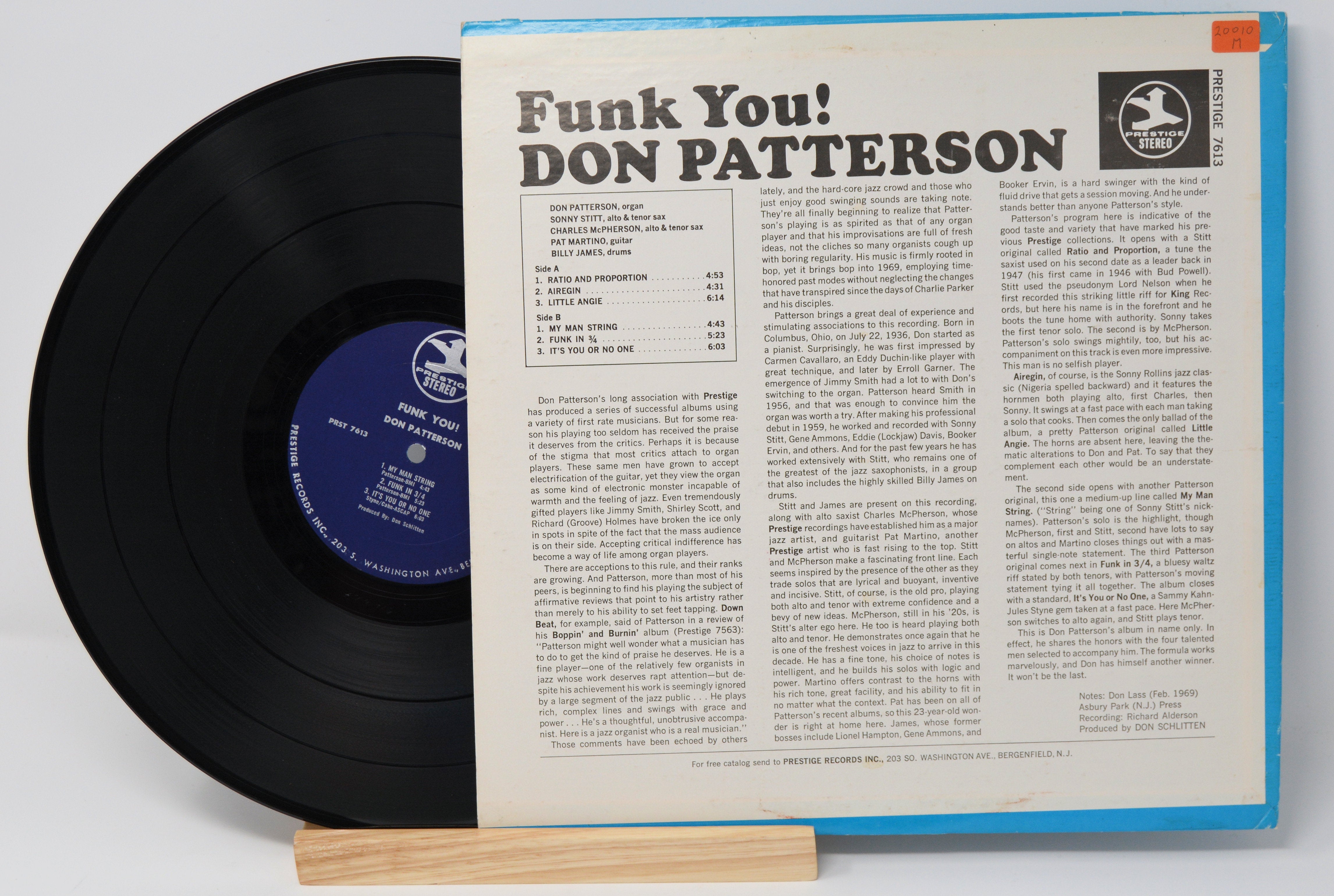 Don Patterson - Funk You!, Vinyl Record Album LP, Prestige PR 7613 ...
