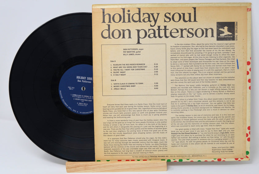 Don Patterson - Holiday Soul, Vinyl Record Album LP, Prestige, PR 7415 ...