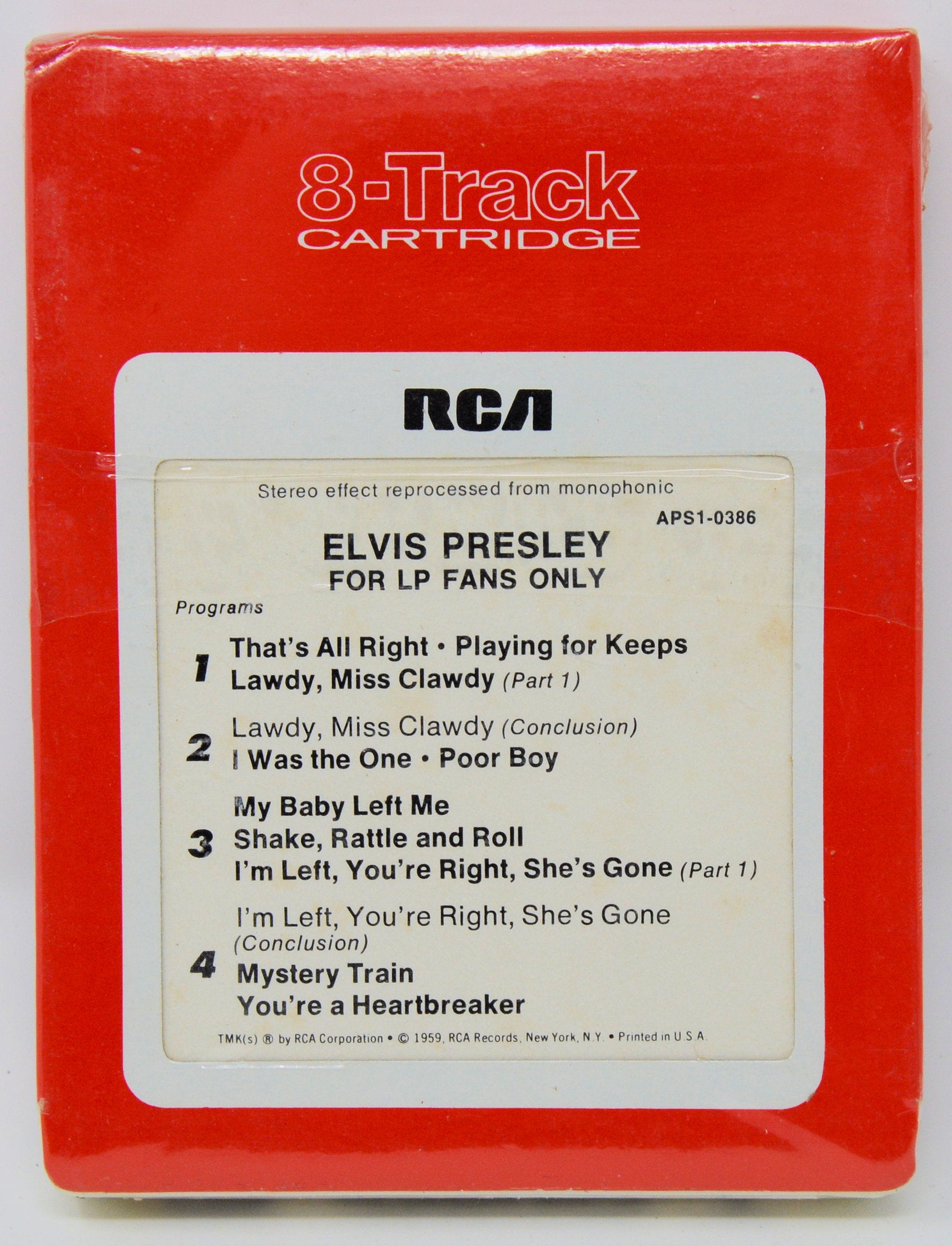 Elvis Presley - For LP Fans Only, 8-Track Tape, Sealed, Original – Joe ...