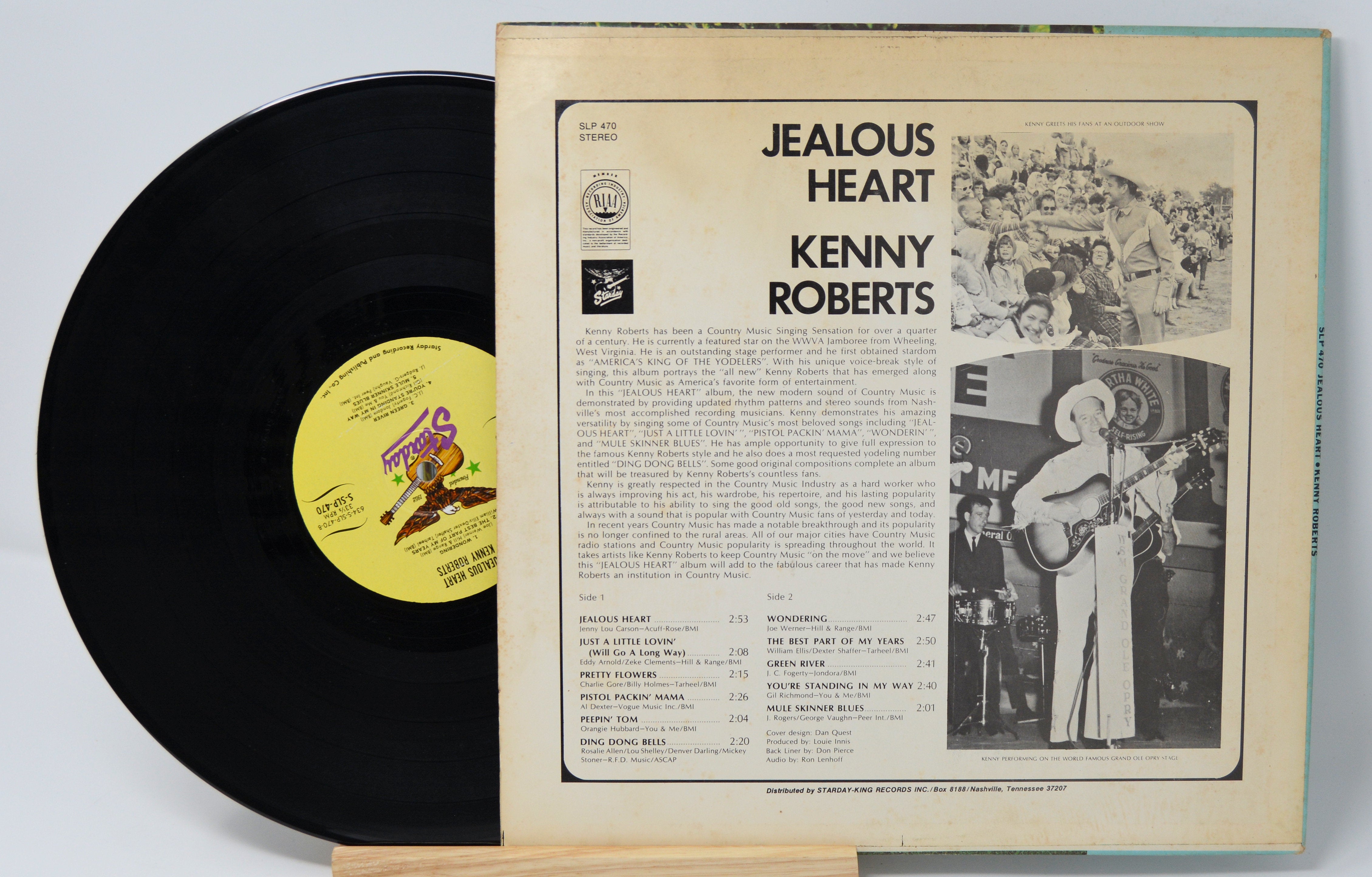 Kenny Roberts - Jealous Heart, Vinyl Record Album LP, Starday – Joe's ...