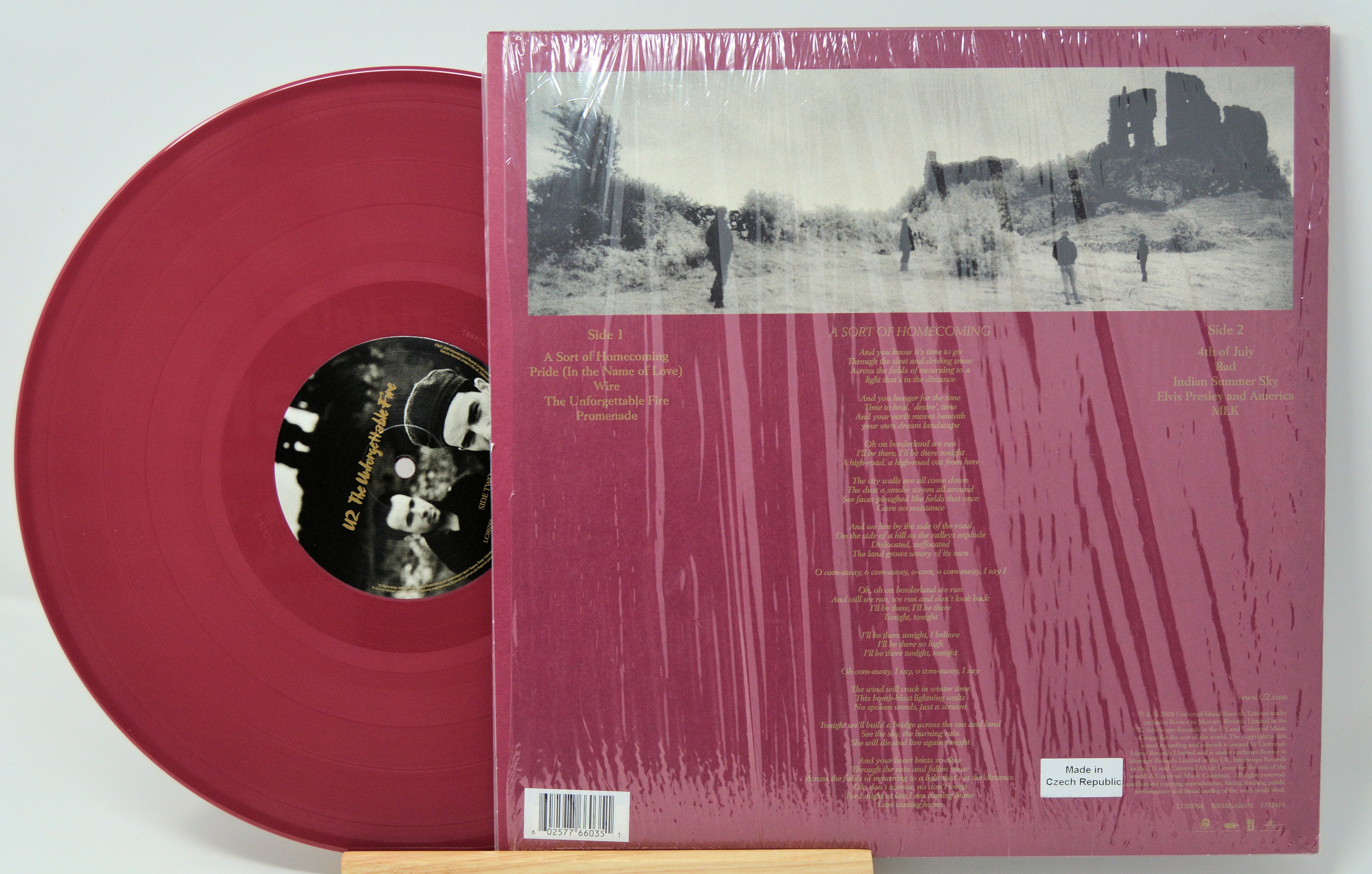 U2 - The Unforgettable Fire, Vinyl Record Album LP, Burgundy – Joe's Albums
