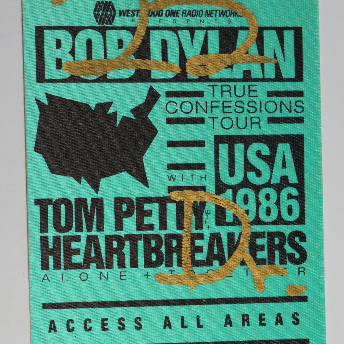 Bob Dylan / Tom Petty - True Confessions Backstage Pass 1986, Unpeeled ...
