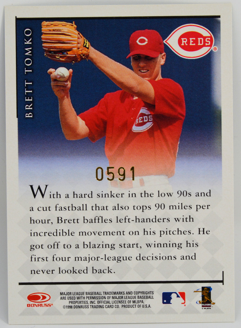 1998 Donruss Signature Series, Brett Tomko Autographed, Millenium Marks ...