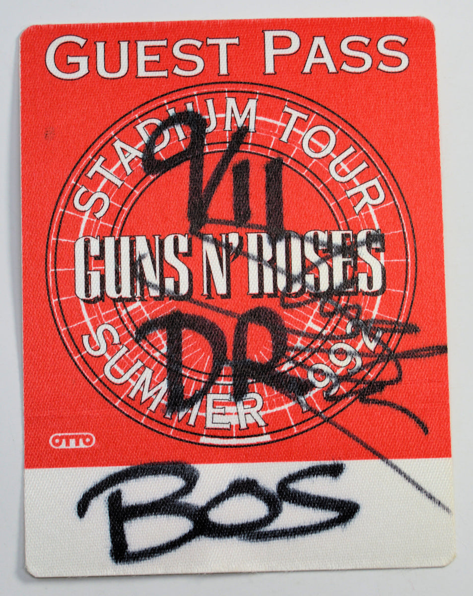 Guns N Roses - Slash Signed Autograph Backstage Pass 1992, Stadium ...