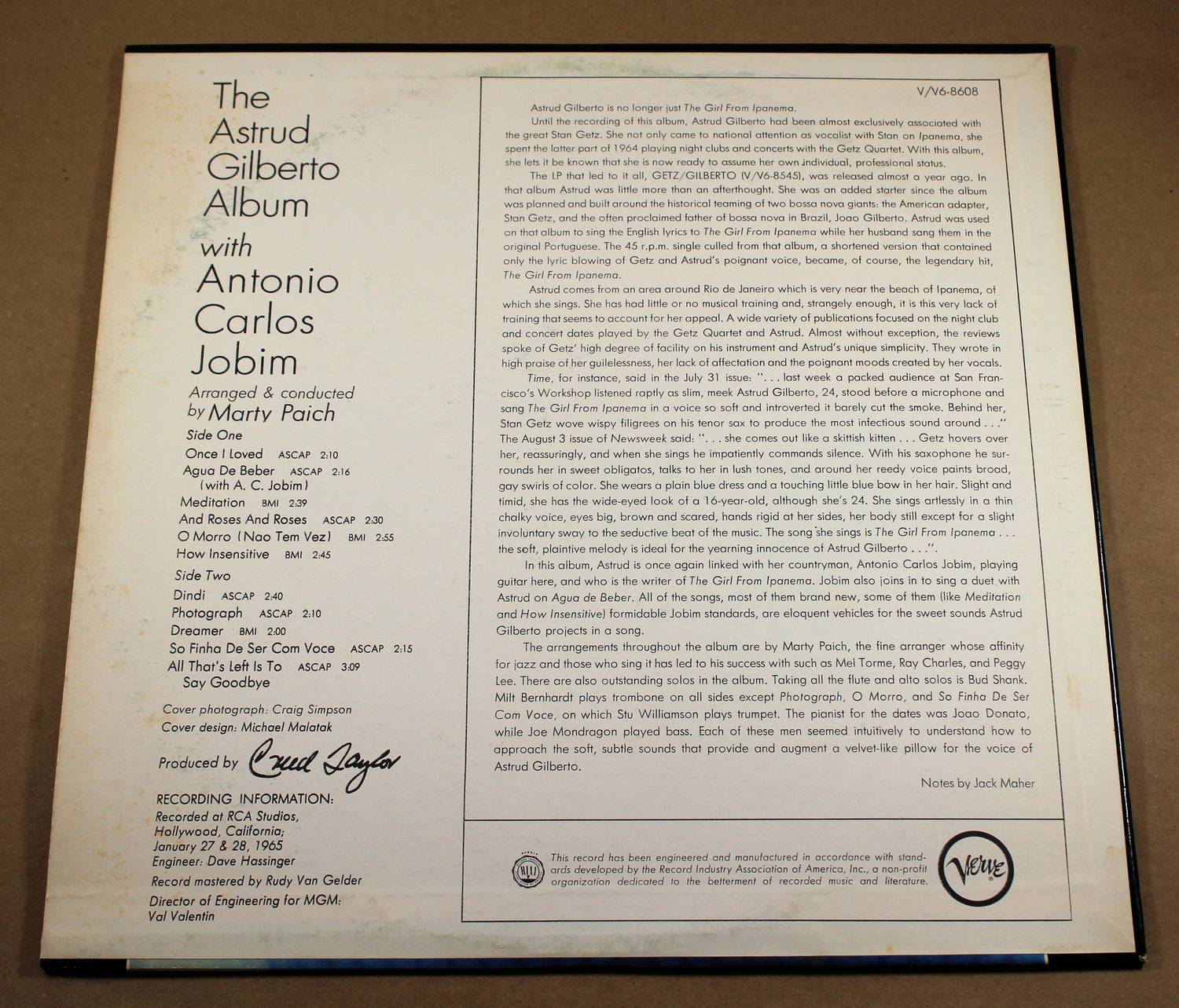 Gilberto, Astrud - The Astrud Gilberto Album, Vinyl Record Album LP ...