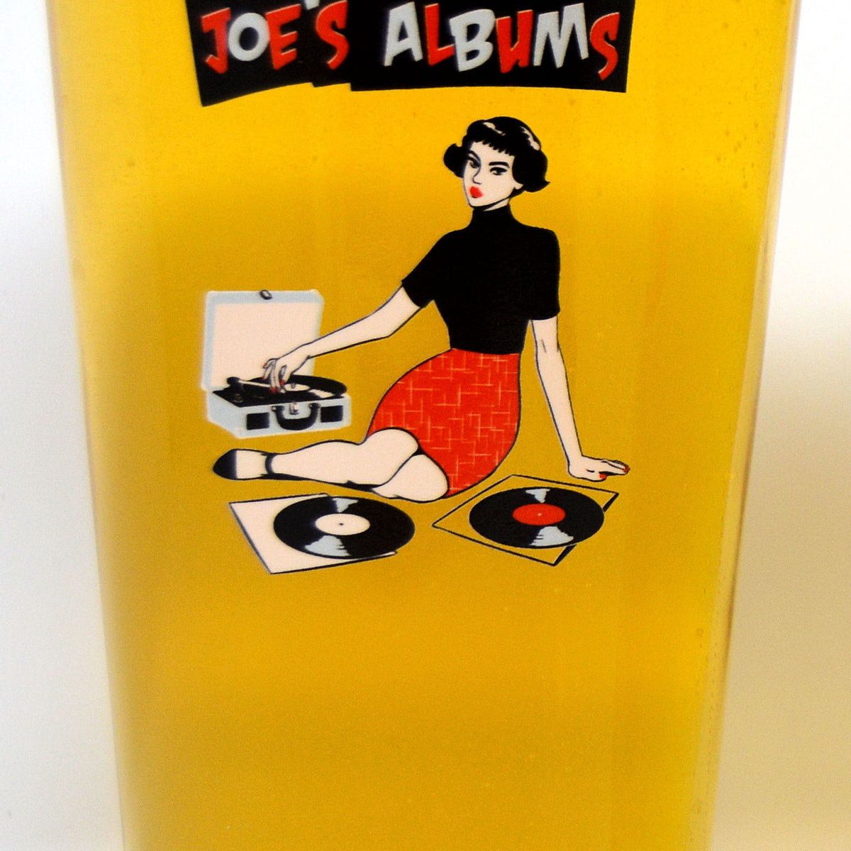Joe's Pint Glass - Female With Record Player – Joe's Albums