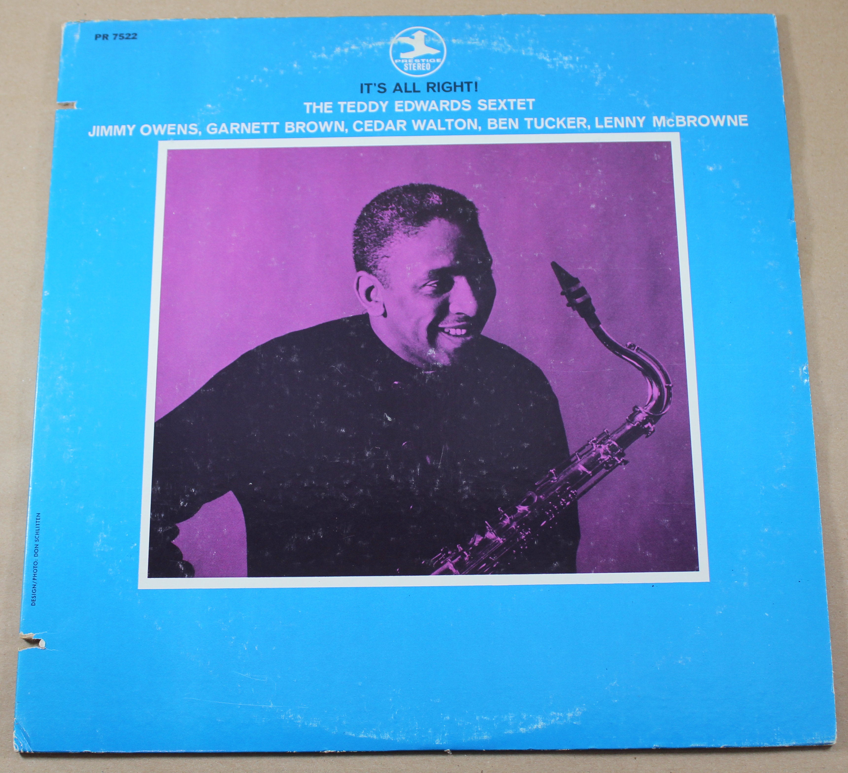 Edwards, Teddy - It's All Right, Vinyl Record Album LP, Jazz Sextet ...