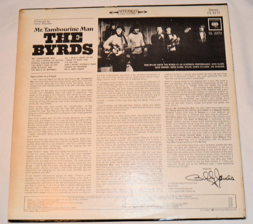 Byrds - Mr Tambourine Man, Vinyl Record Album LP, Columbia CS 9172 ... Byrds - Mr Tambourine Man, Vinyl Record Album LP, Columbia CS 9172 ...