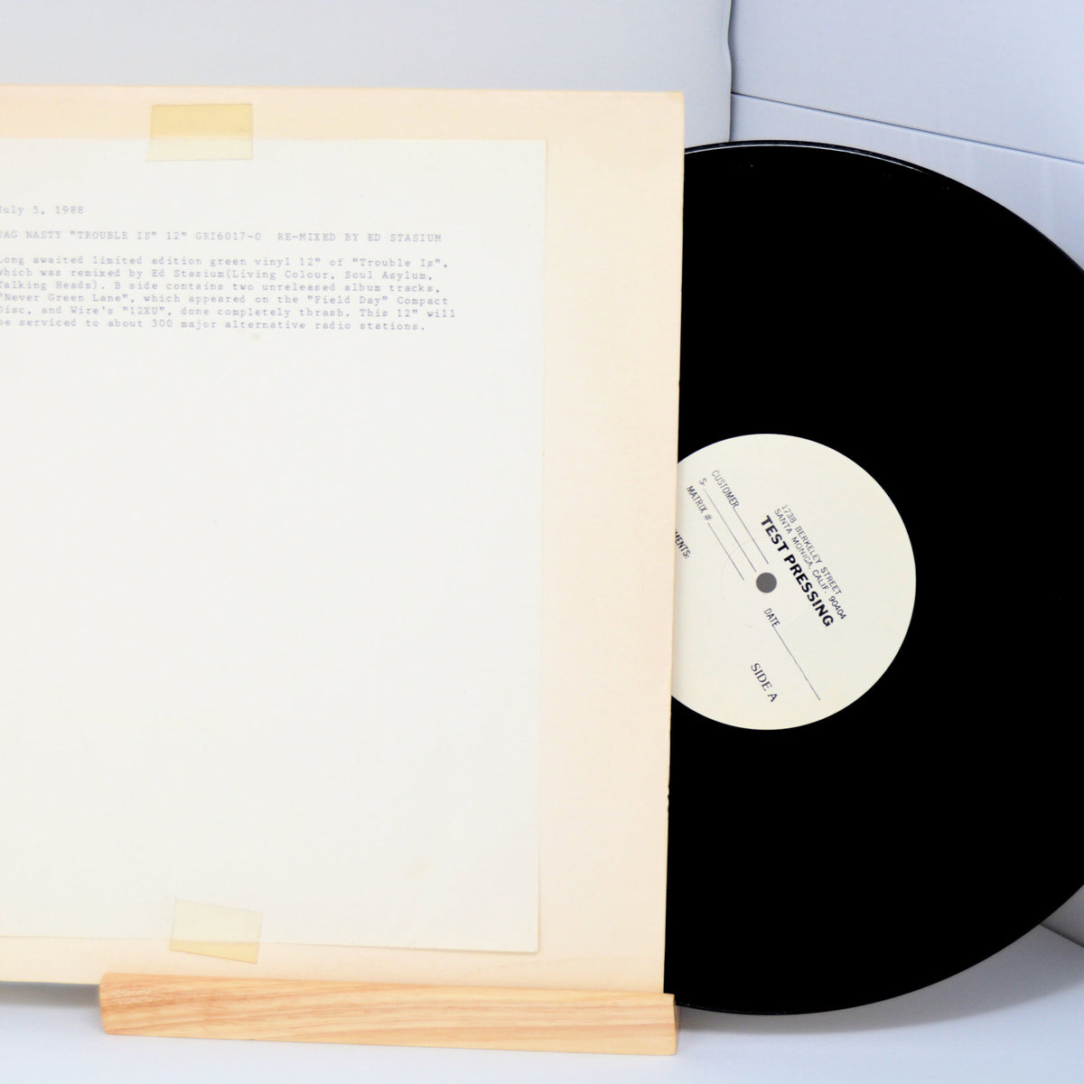 Dag Nasty - Trouble Is, Test Pressing, Vinyl Record Album 12" – Joe's ...