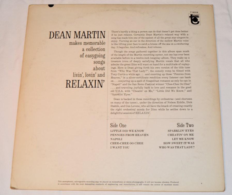Martin, Dean - Relaxin – Joe's Albums