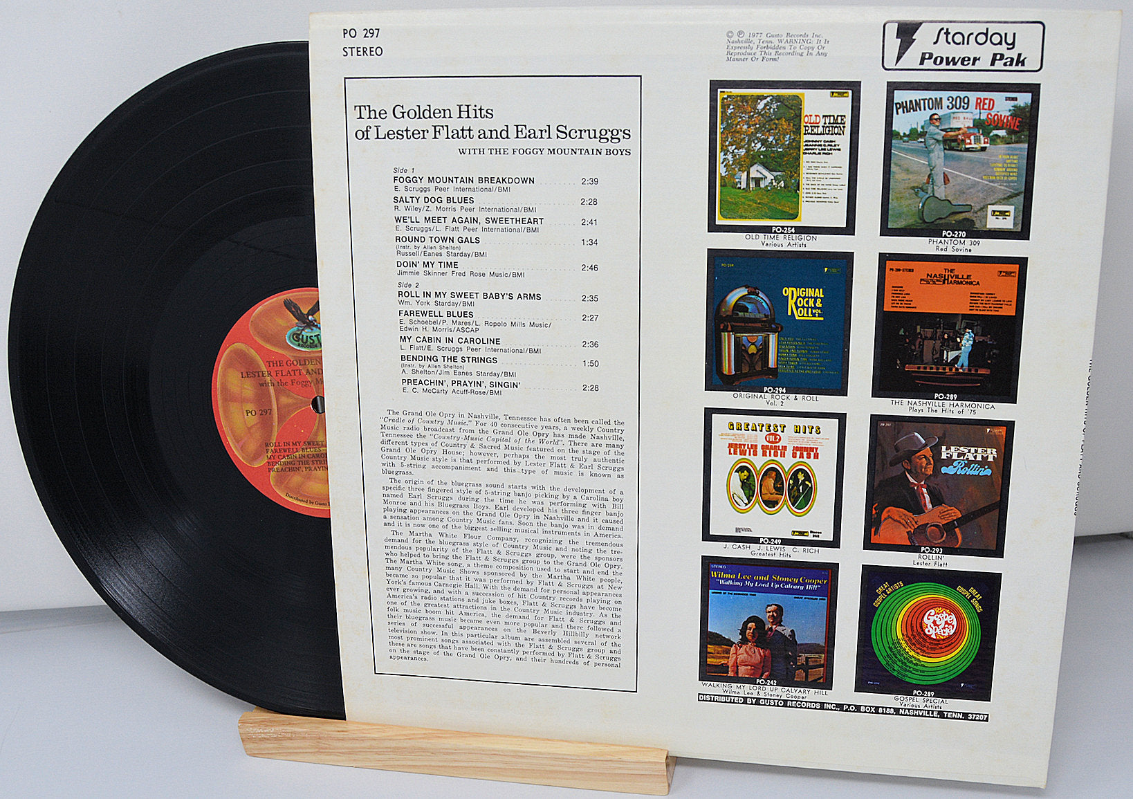 Flatt And Scruggs Golden Hits Vinyl Record Album Lp Starday Po 297