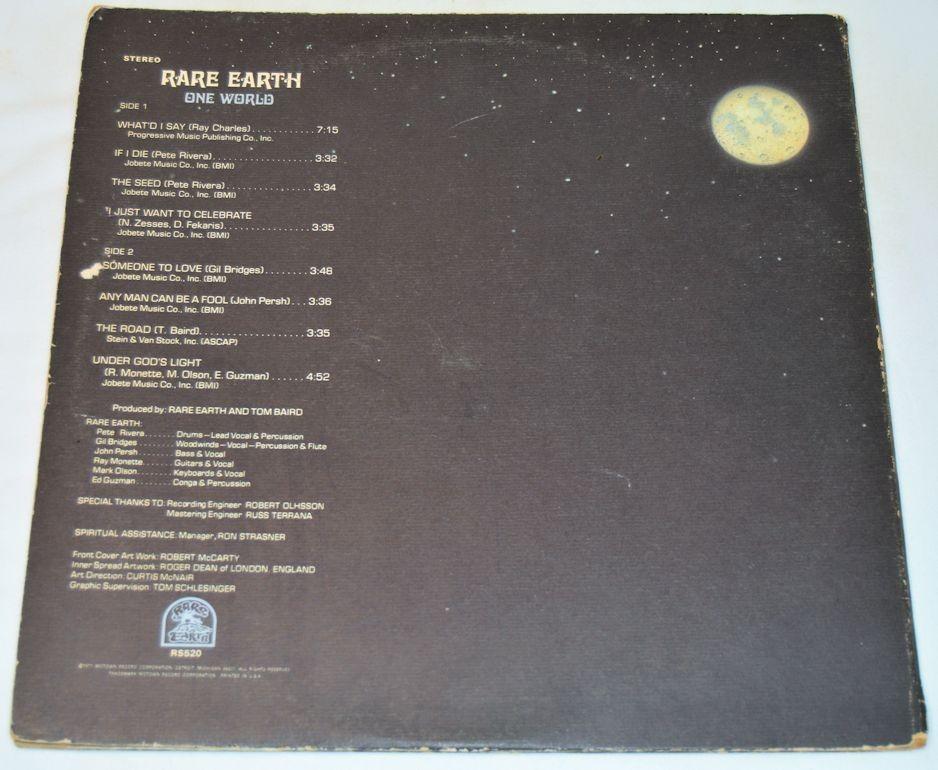 Rare Earth - One World, Vinyl Record Album LP – Joe's Albums